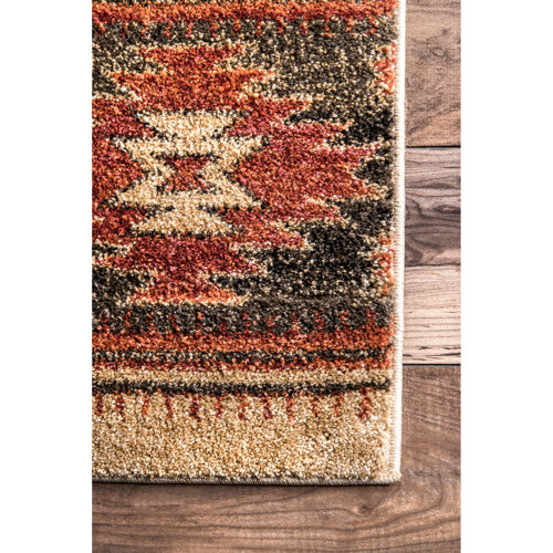 Union Rustic Oswego Performance Beige/Red Rug & Reviews | Wayfair