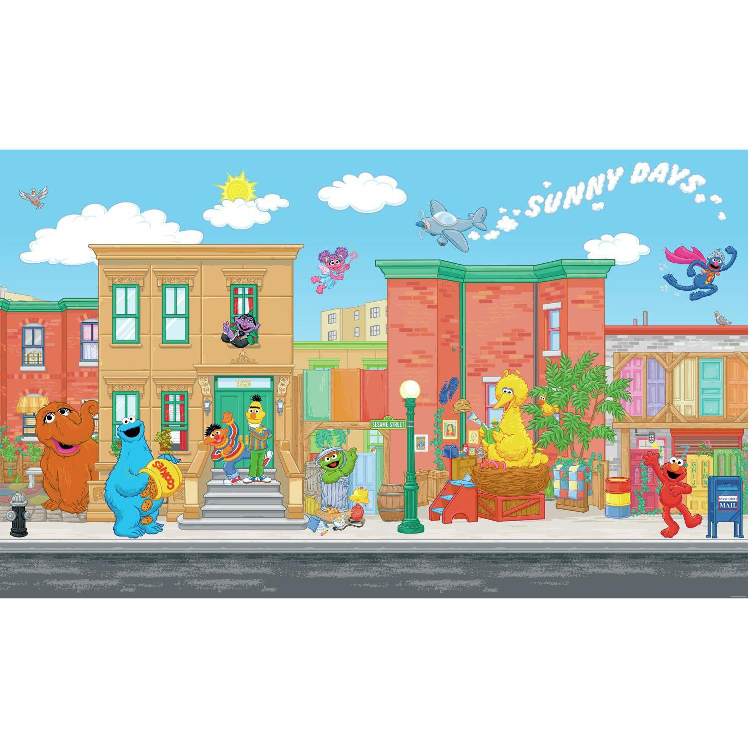 Room Mates Sesame Street 10.5" L x 72" W Wall Mural & Reviews | Wayfair