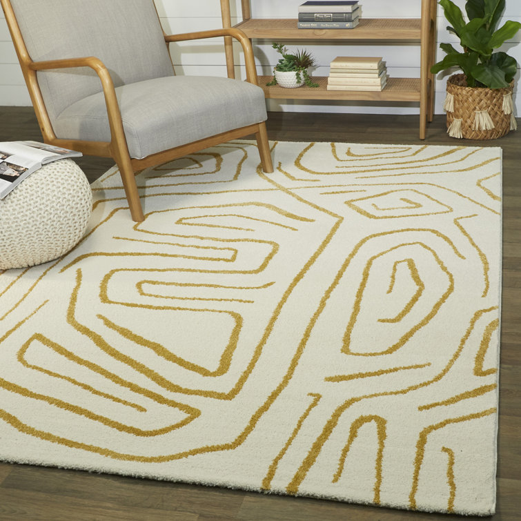 Cream And Gold Abstract Rug at Juana Faller blog