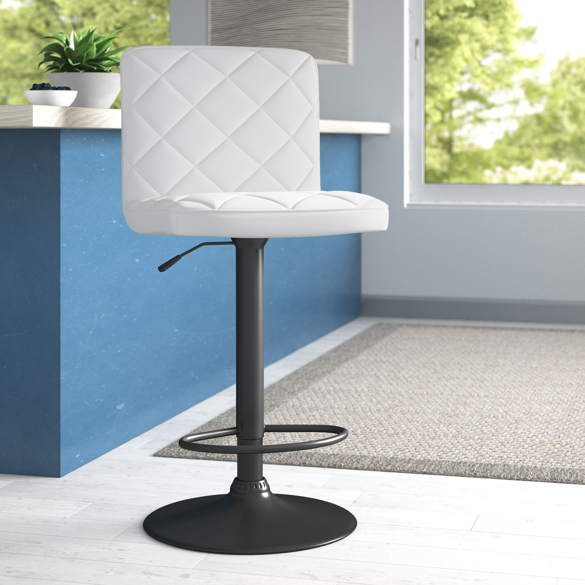 Marceline hydraulic adjustable height swivel bar stool store