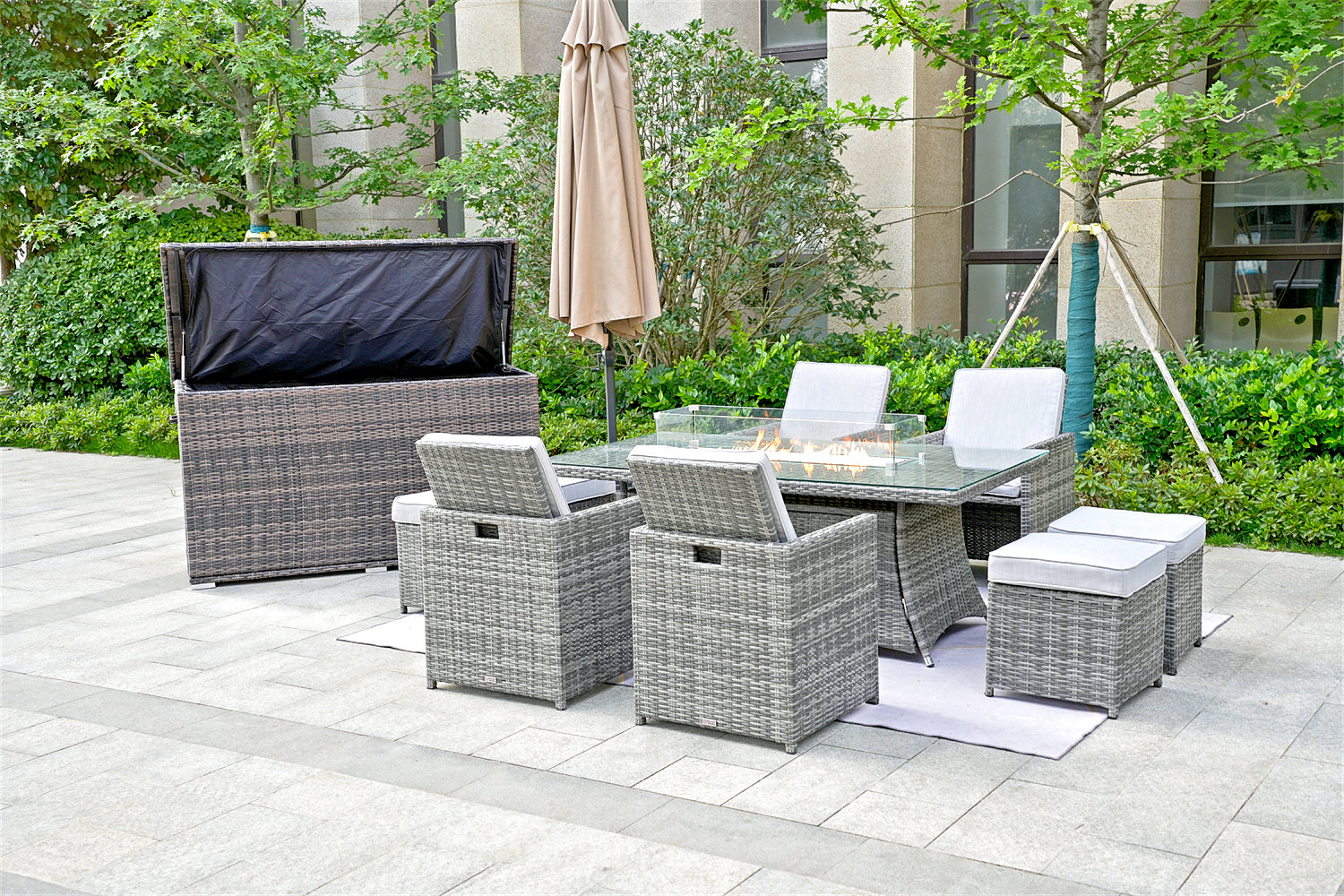 Ebern Designs Tymar Rectangular 8 - Person Outdoor Dining Set | Wayfair