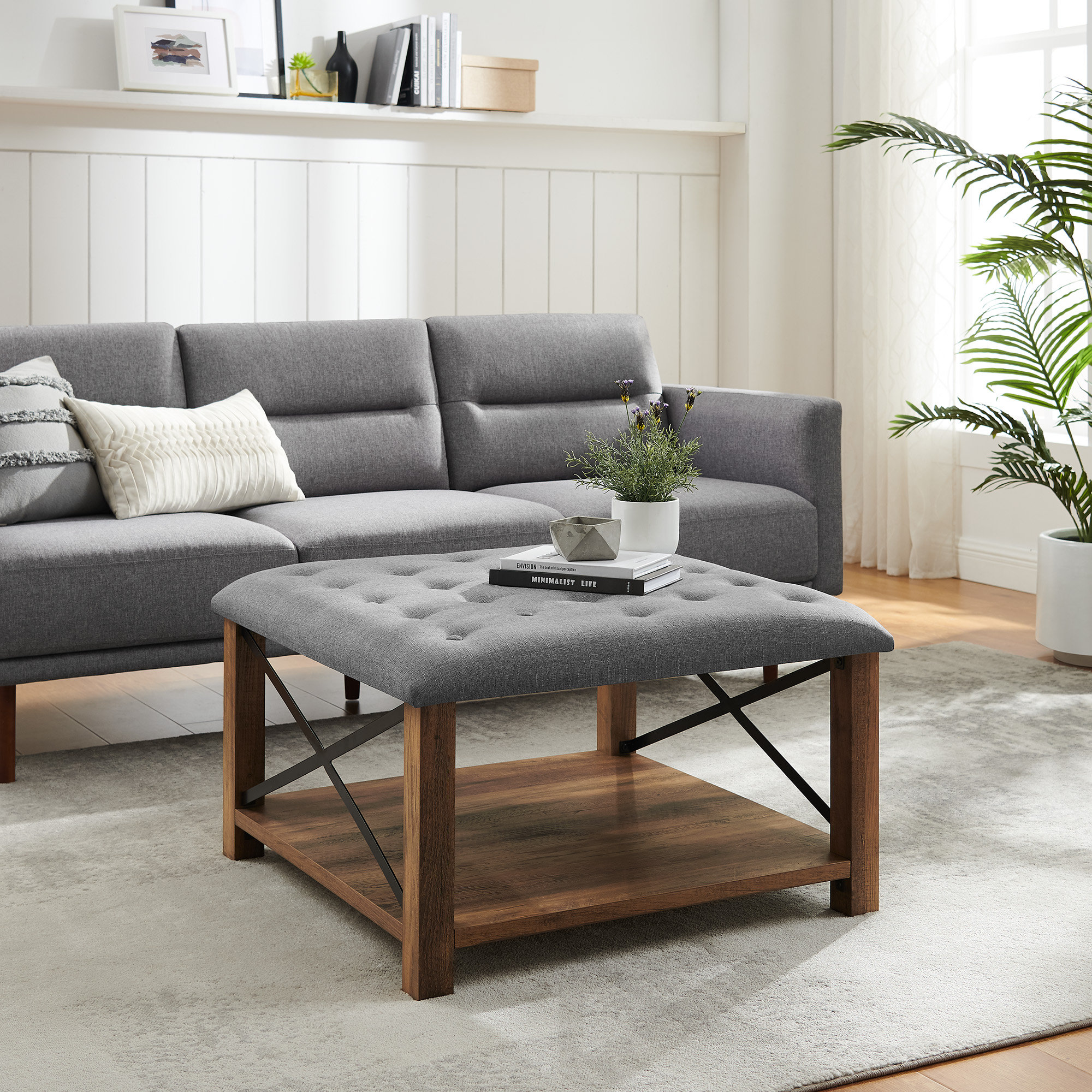 Gracie Oaks Grube 30 Wide Tufted Square Cocktail Ottoman With Storage