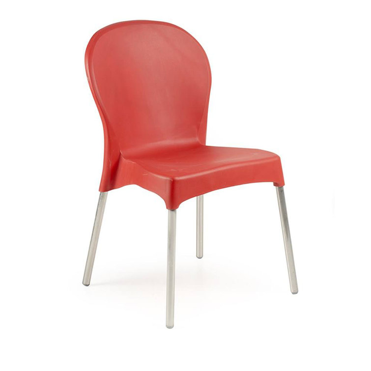 Metro Lane Swanwyck Stacking Side Chair in Red | Wayfair.co.uk