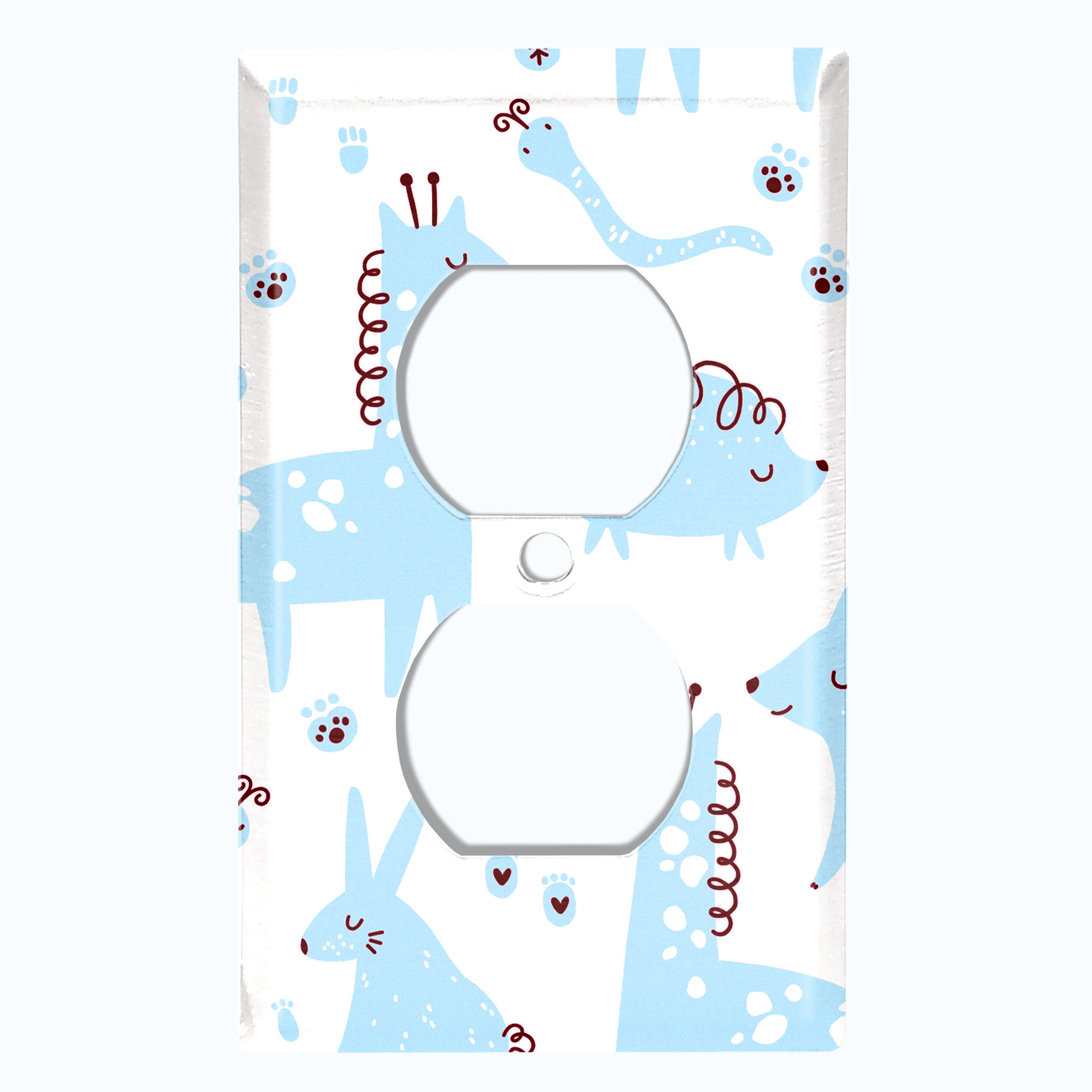 WorldAcc Zoo Animals Paws 1-Gang Duplex Outlet Wall Plate | Wayfair