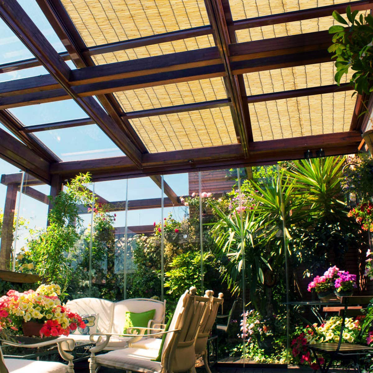 ZNCMRR 4 ft. H x 16 ft. W Natural Reed Privacy Fence Panel | Wayfair