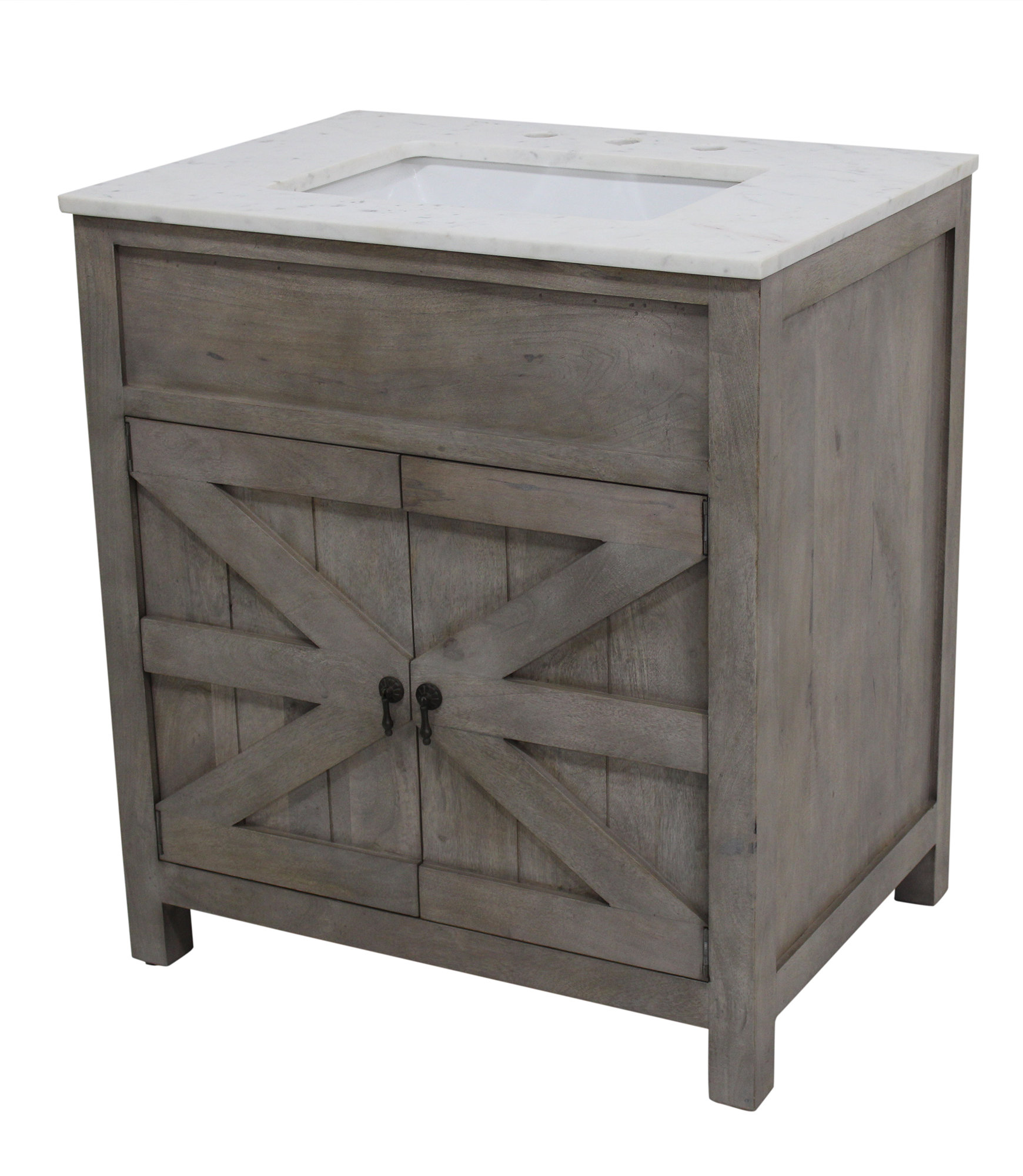 Gracie Oaks Bert 30'' Free-standing Single Bathroom Vanity with Ceramic ...