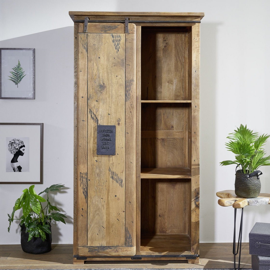 Massivmoebel24 Railway 1 Door Wardrobe | Wayfair.co.uk