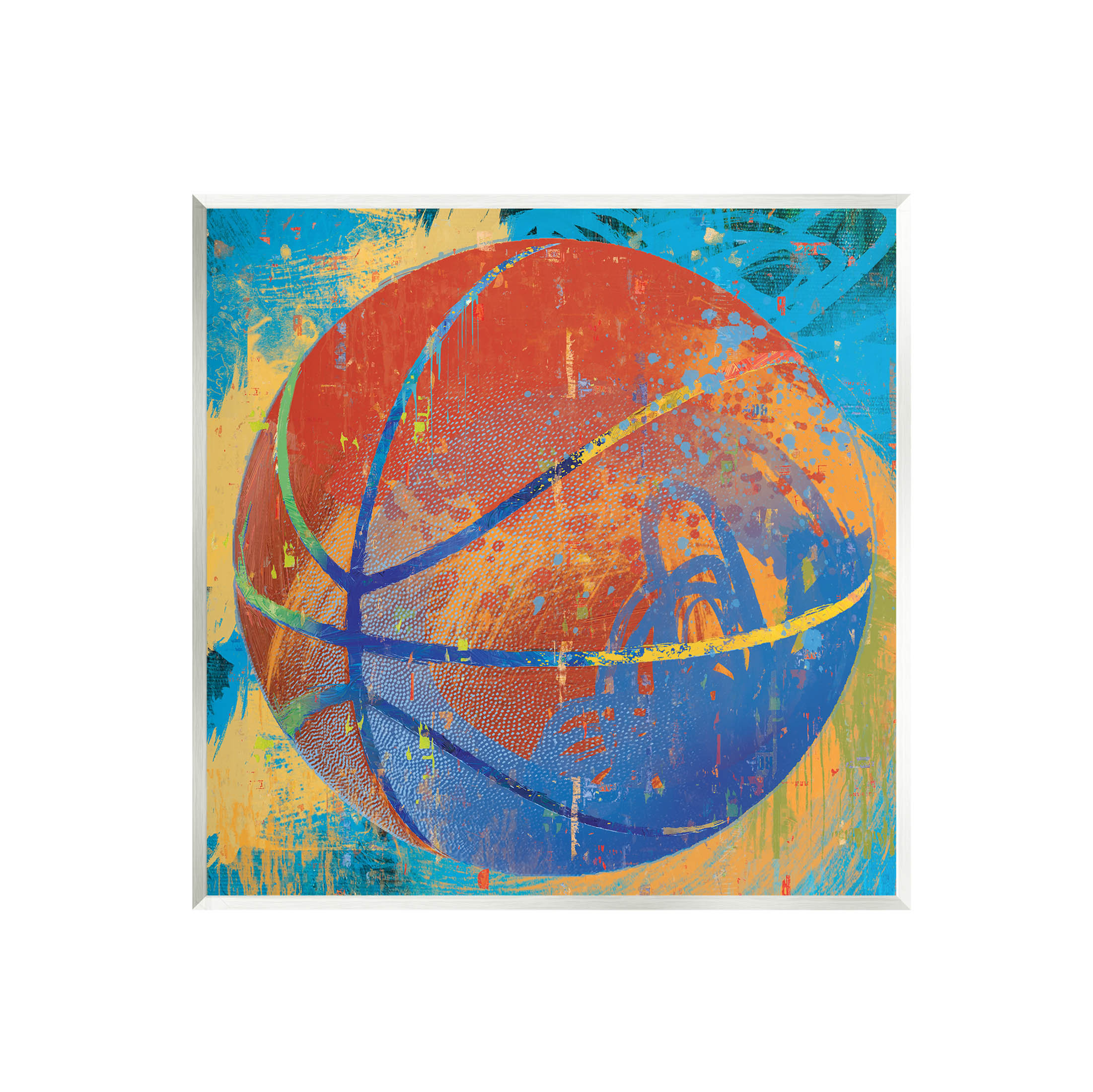 Stupell Industries Urban Splatter Sports Basketball by - Unframed ...