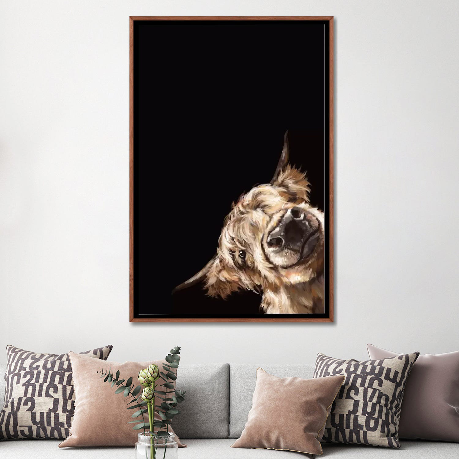 East Urban Home Sneaky Highland Cow In Black by Big Nose Work - Graphic ...