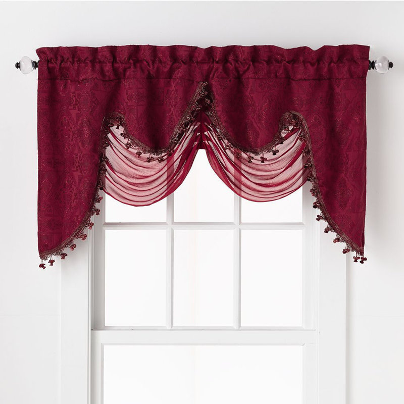 Astoria Grand Munsell Damask Swag 56'' Window Valance & Reviews | Wayfair