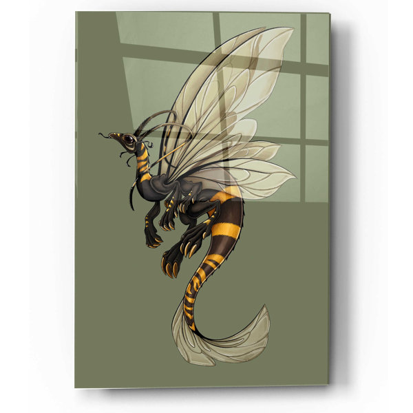 Trinx Bee Dragon Celadon Bee Dragon Celadon - Unframed Graphic Art ...