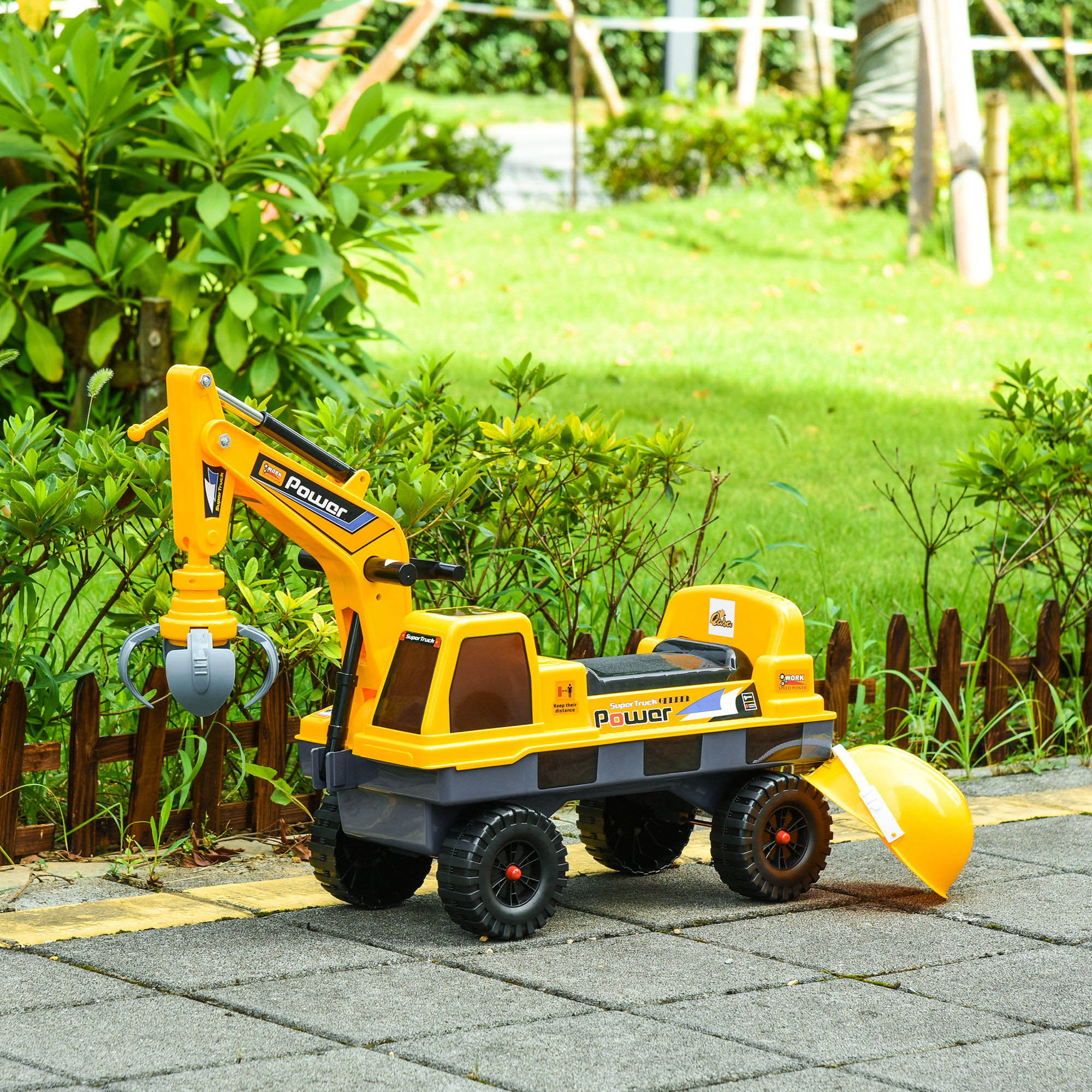 Qaba Multi-Functional Excavator Digger with Workable Digging Bucket ...