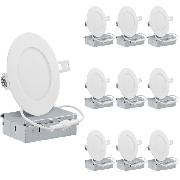 QPLUS 4 Inch Slim Panel Ultra Thin Recessed LED Pot Lights / Downlights ...