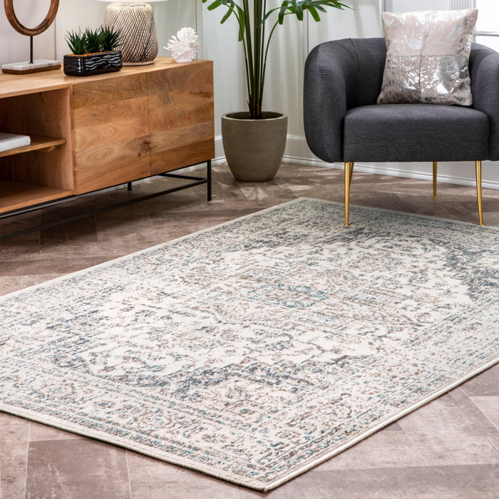 Ophelia & Co. Ethelinde Power Loom Performance Oriental Medallion Cream ...