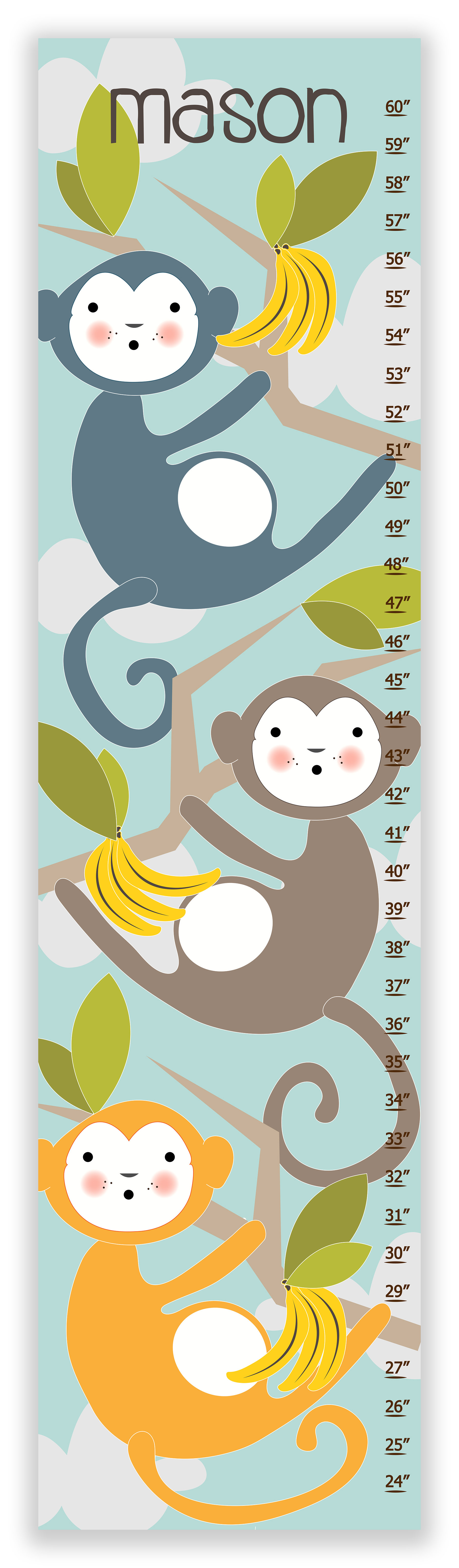 Harriet Bee Meilani Monkeys Personalized Growth Chart | Wayfair