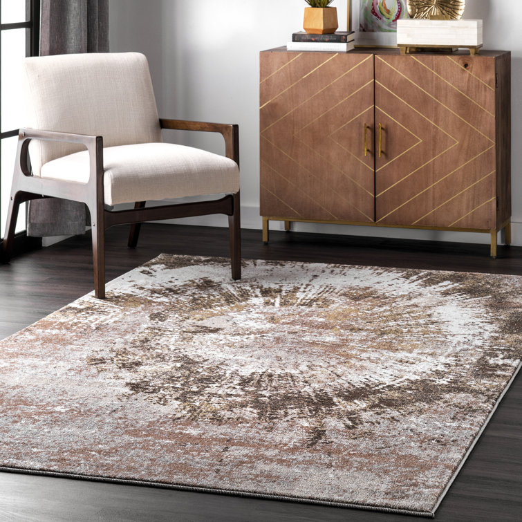 Williston Forge Galen Abstract Brown/Beige Area Rug & Reviews | Wayfair