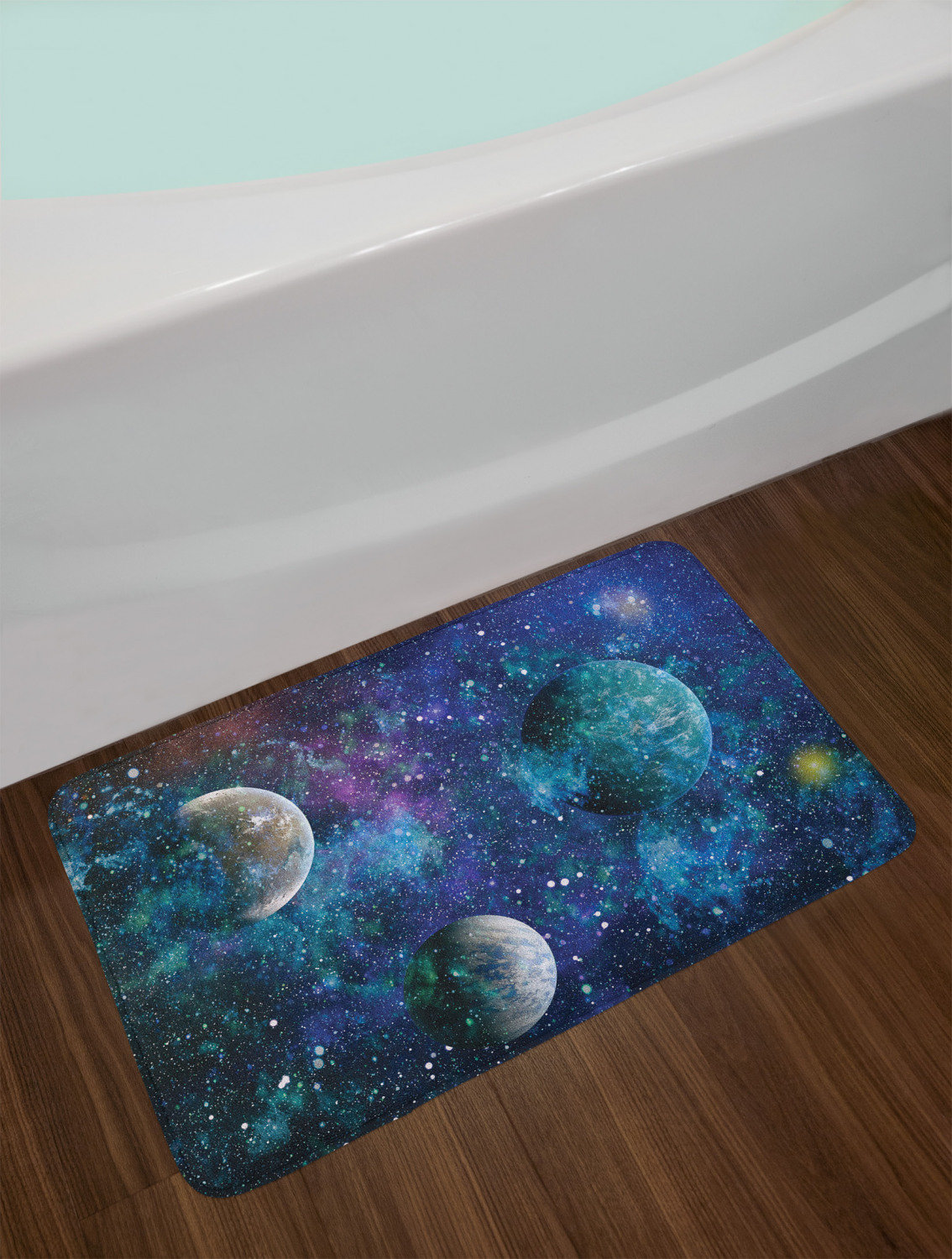 East Urban Home Universe Concept with Planets Stars Outer Space Bath ...
