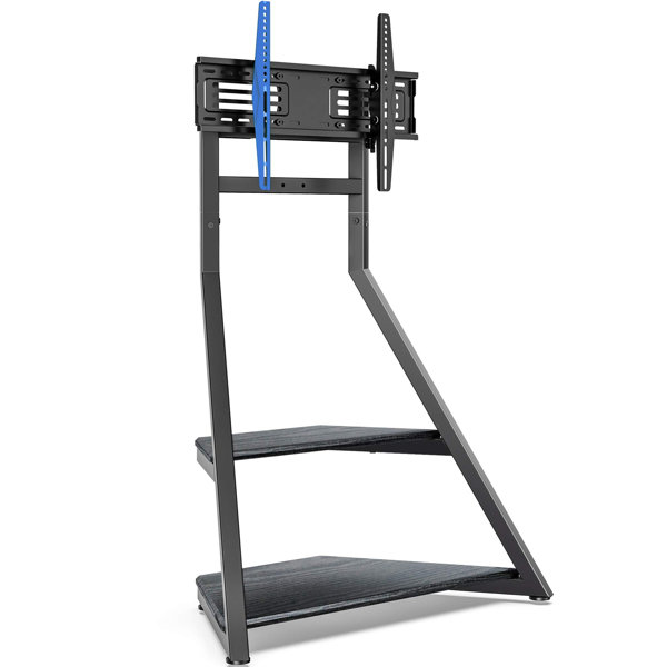 Symple Stuff Afnan Modern Black Tilt Floor Stand Mount for 43"-75" with ...