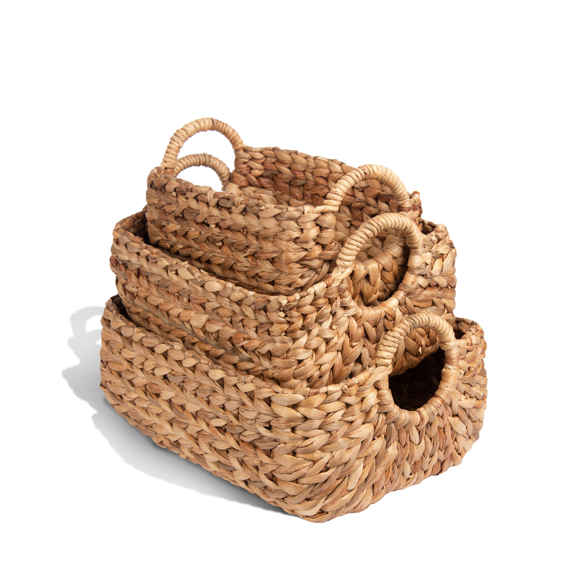 Ibolili 3 Piece Wicker Basket Set | Wayfair