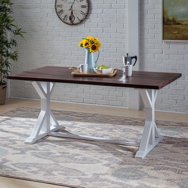 Gracie Oaks Hyde Rustic Farmhouse Solid Wood Dining Table & Reviews ...