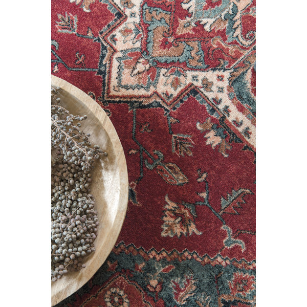 Three Posts Pine Grove Red/Tan/Green Rug & Reviews | Wayfair.co.uk