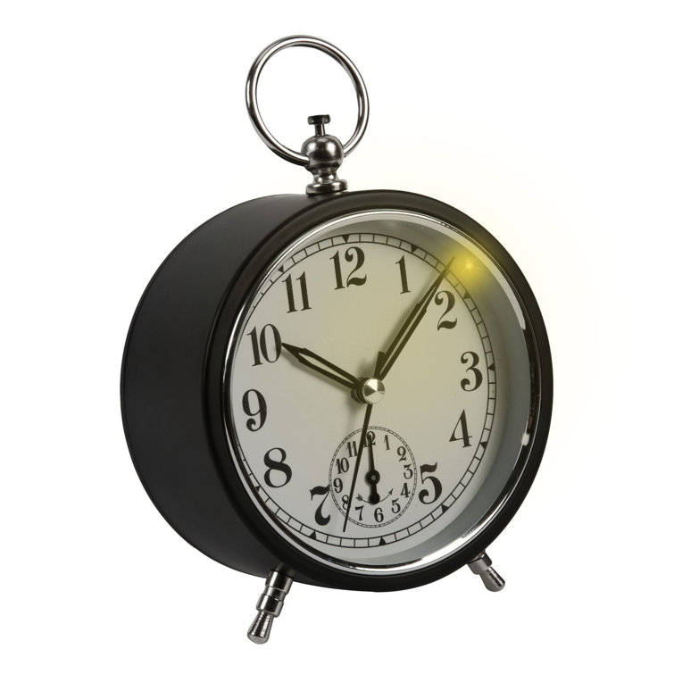 Borough Wharf Wm.Widdop Retro Style Alarm Clock Sweep Movement - Black ...