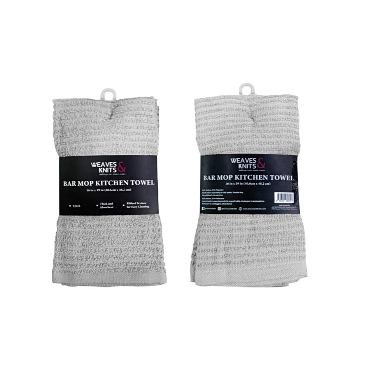 Mercer41 Bar Mop Kitchen Towels 4Pack White | Wayfair