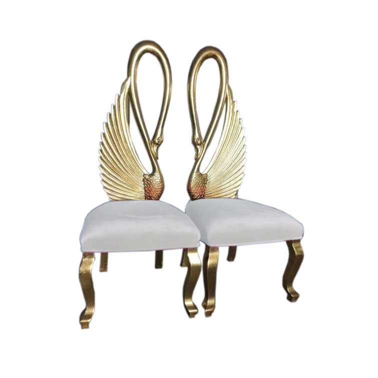 Rosdorf Park Infinity Gold Swan Chairs With Upholstery | Wayfair