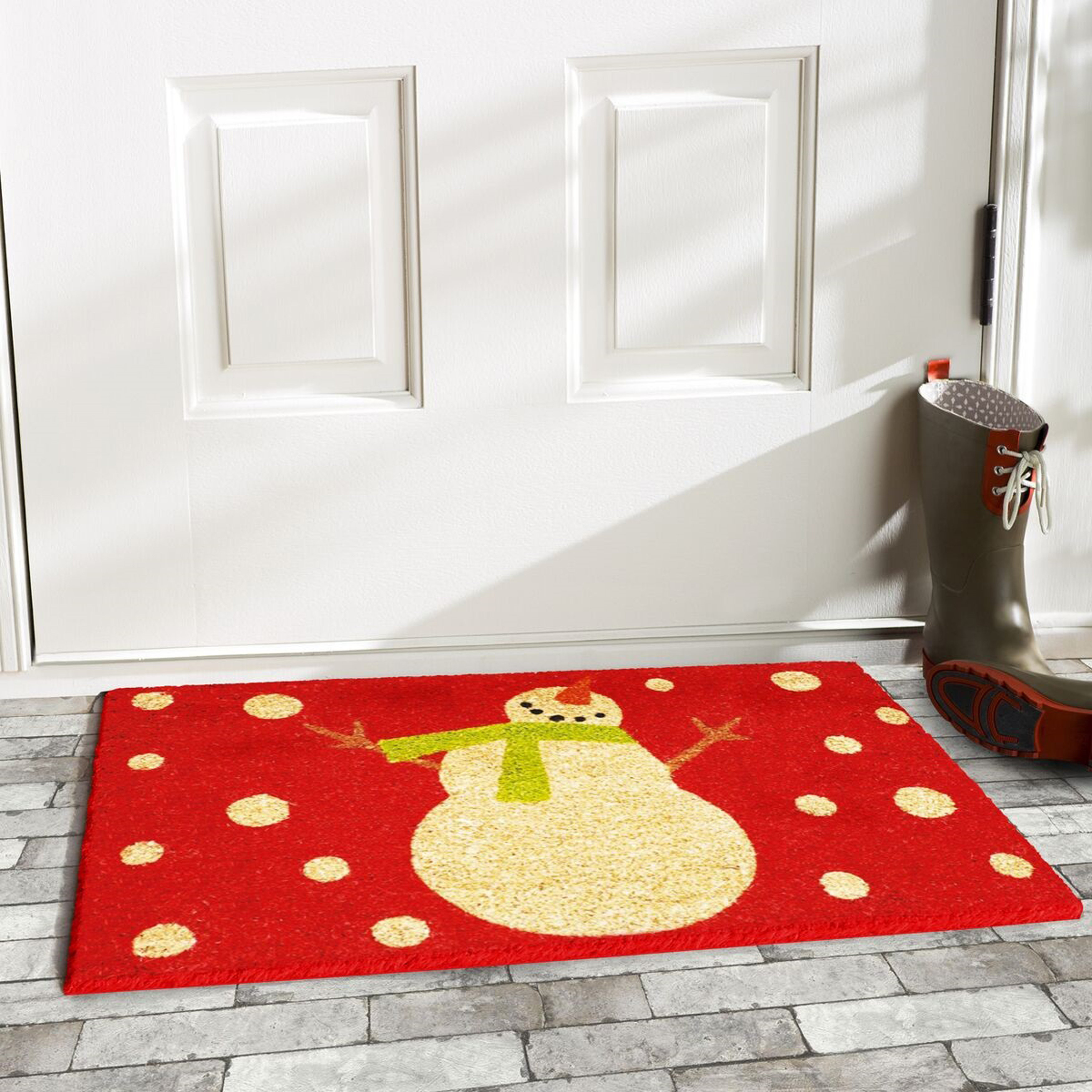 The Holiday Aisle® Brantwood Snowman 29 in. x 17 in. Non-Slip Outdoor ...