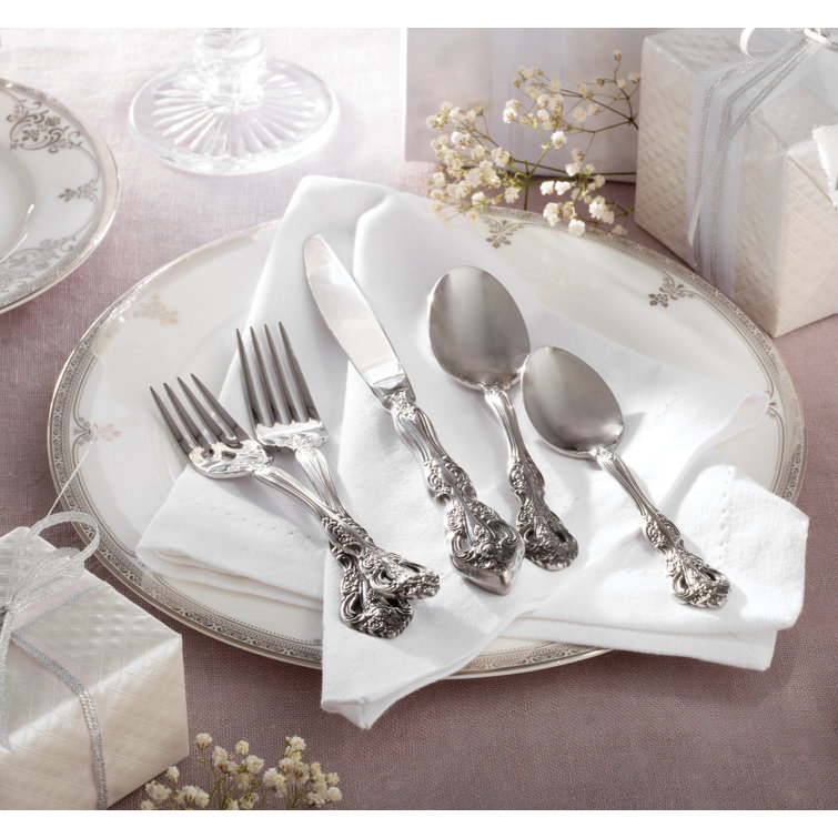 Oneida Michelangelo 5 Piece 18/10 Stainless Steel Flatware Set, Service ...