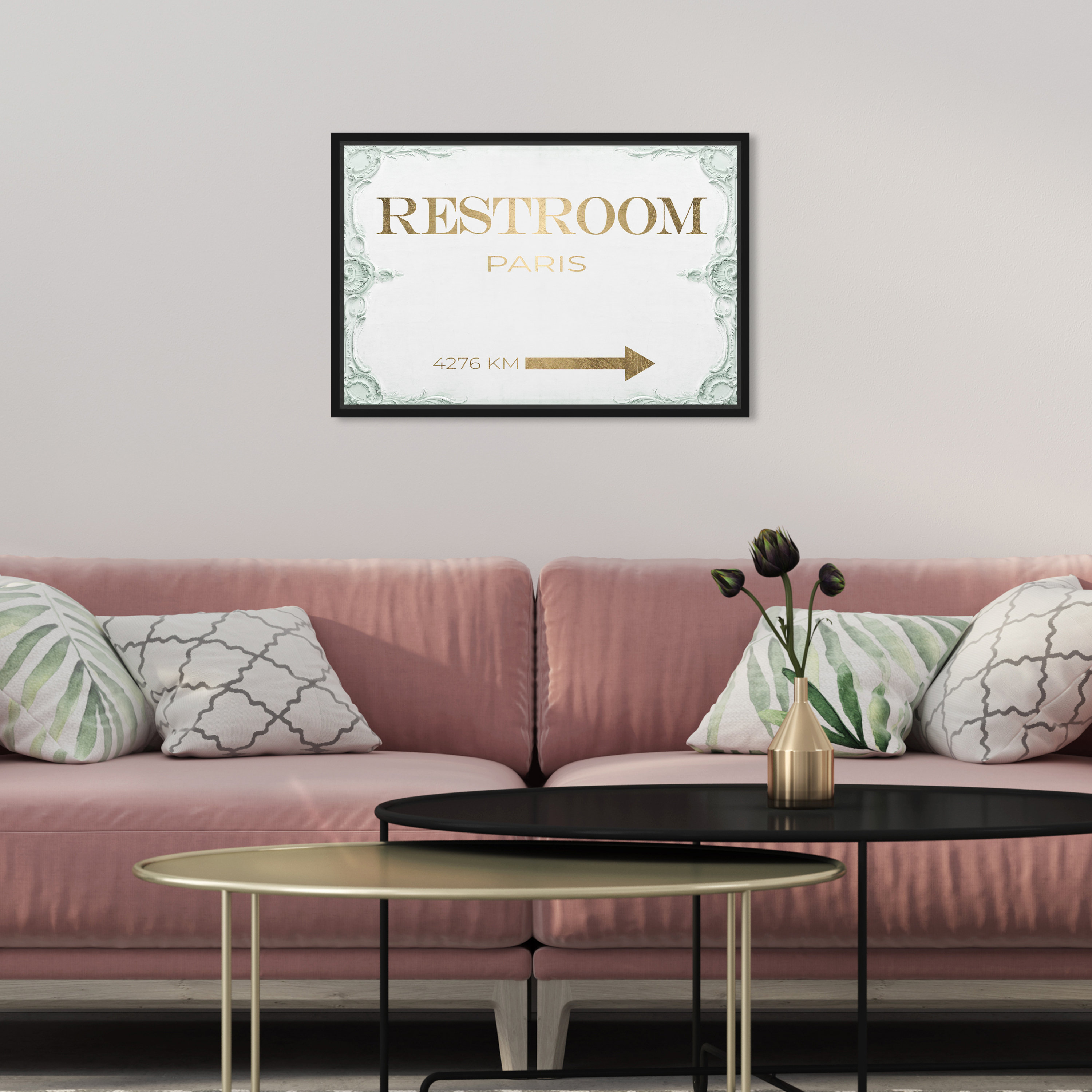 House of Hampton® Fashion And Glam Restroom Sign Mint Road Signs ...