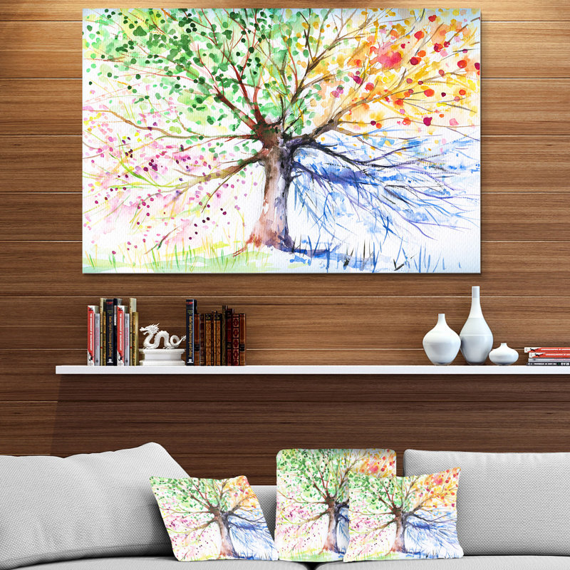 Winston Porter Flowering Trees At Spring - Wrapped Canvas Print ...