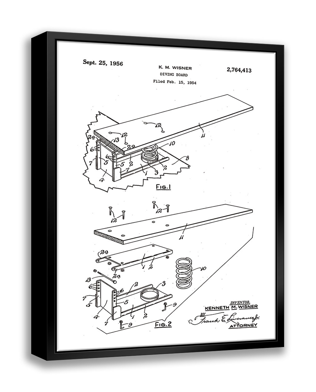 ATX Art Group LLC Diving Board Patent by Stanley Print House - Drawing ...