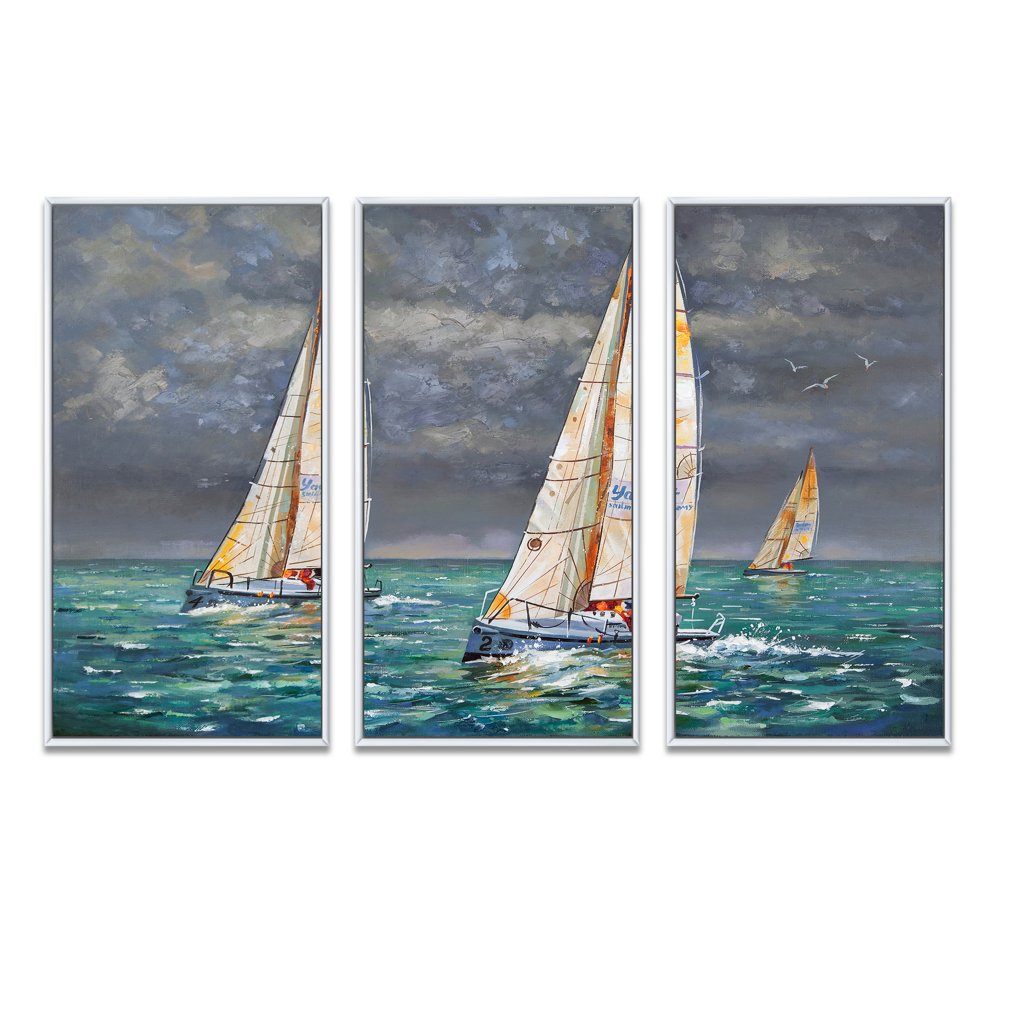 Breakwater Bay 3 Piece Floater Frame Painting on Canvas | Wayfair