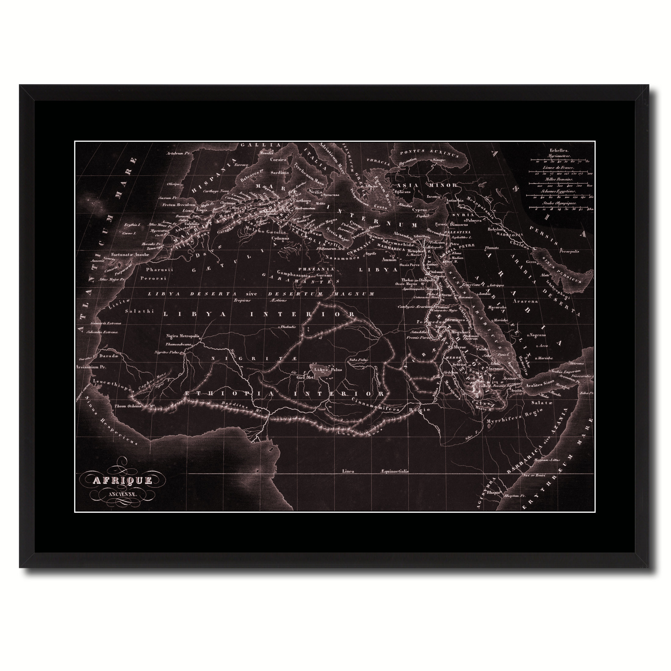 17 Stories Ancient Africa Vintage Vivid Sepia Map - Picture Frame ...