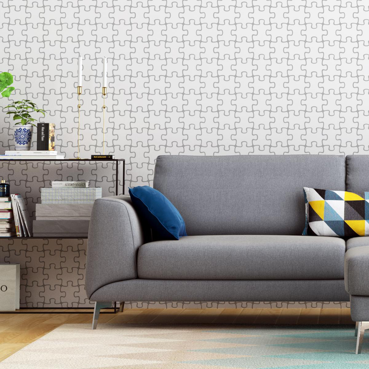 Ebern Designs Teaghen Peel & Stick Geometric Wallpaper | Wayfair