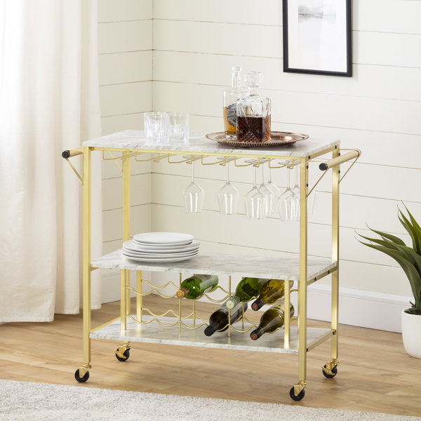 South Shore Maliza Glam Bar Cart & Reviews | Wayfair