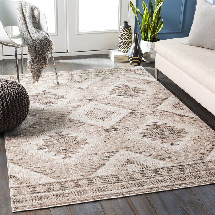 Union Rustic Hiller Distressed Southwestern Tan/Black Area Rug ...