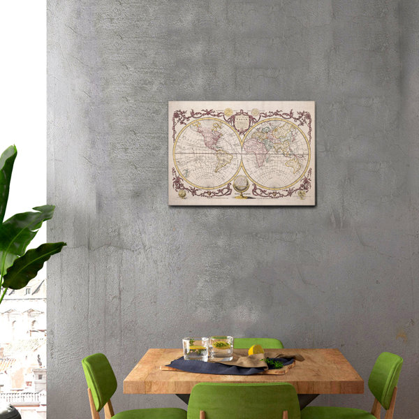 Breakwater Bay Vintage World Map 1782 by Giallobus - Unframed Art ...