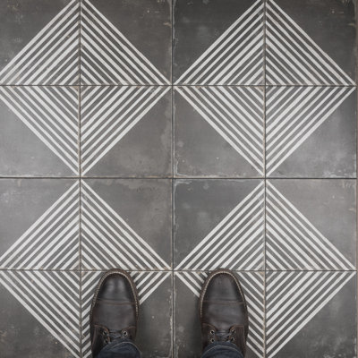 Merola Tile Kings Rombos Night 18" x 18" Ceramic Patterned Wall & Floor ...