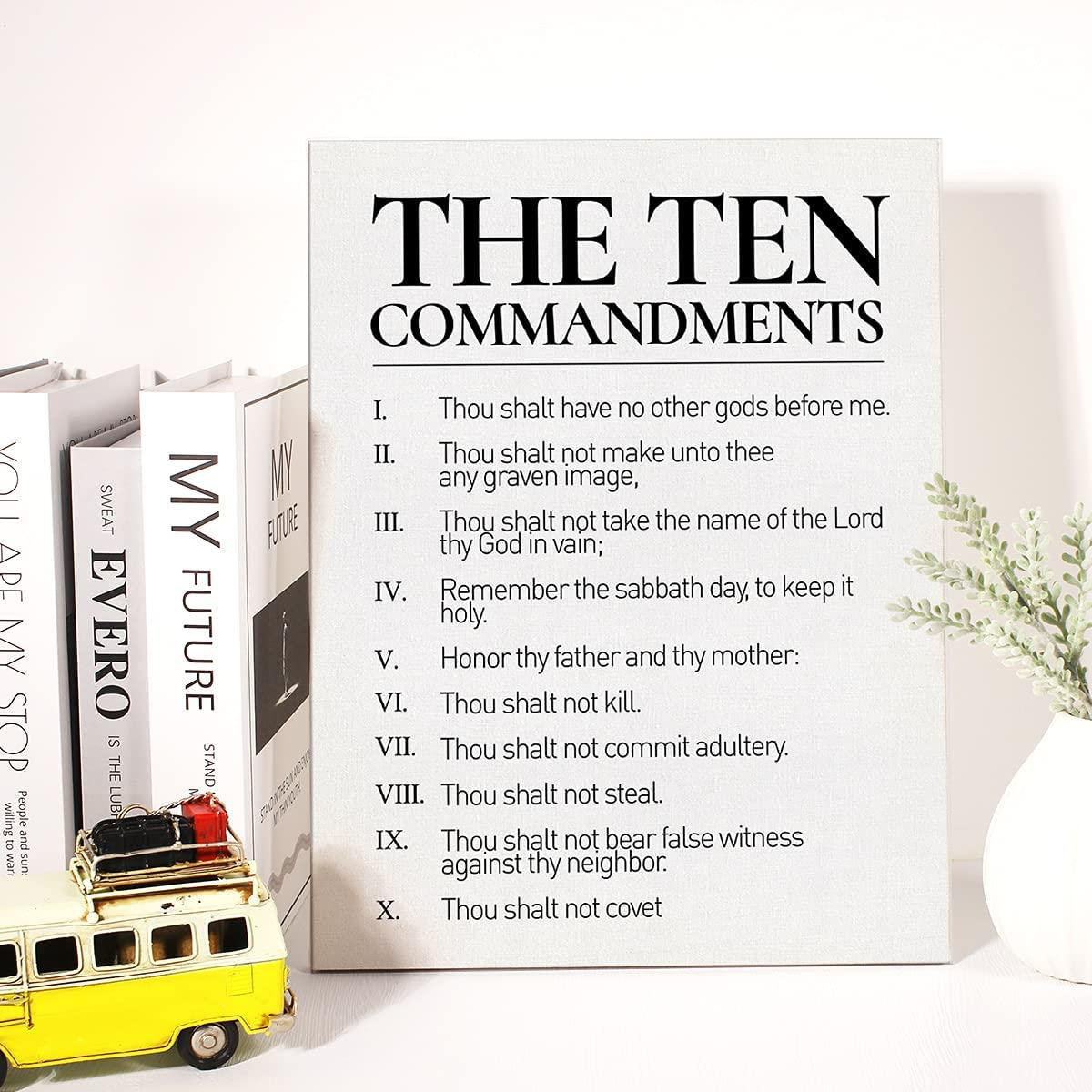 Trinx Christian 10 Commandments - Wrapped Canvas Textual Art | Wayfair