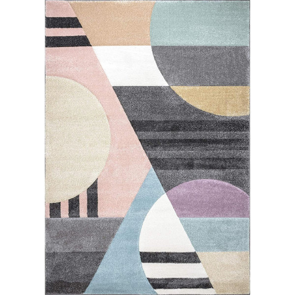 Corrigan Studio® Abstract Area Rug, 8'' x 10'', Grey Grey | Wayfair