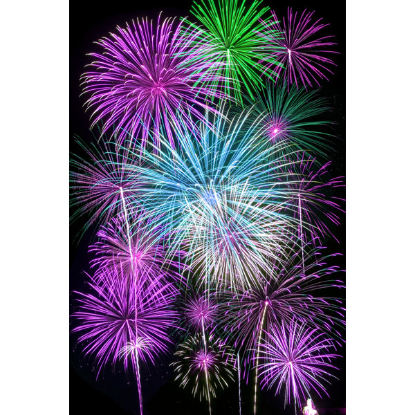 Wrought Studio Fireworks by Mjs1973 - Wrapped Canvas Print | Wayfair
