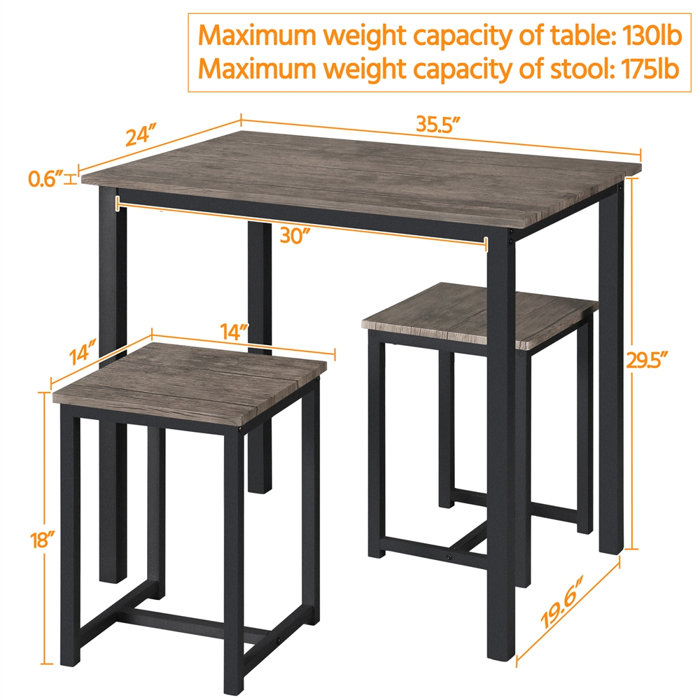 Latitude Run® 2 - Person Dining Set & Reviews | Wayfair