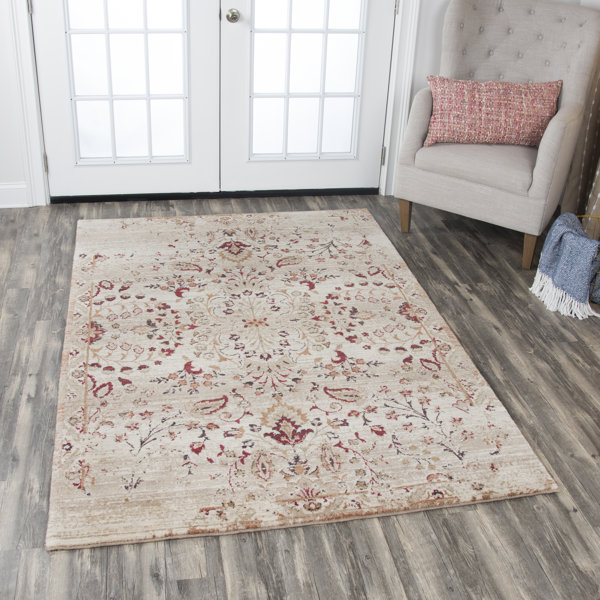 One Allium Way® Thora Machine Woven / Power Loomed Wool Ivory Rug ...
