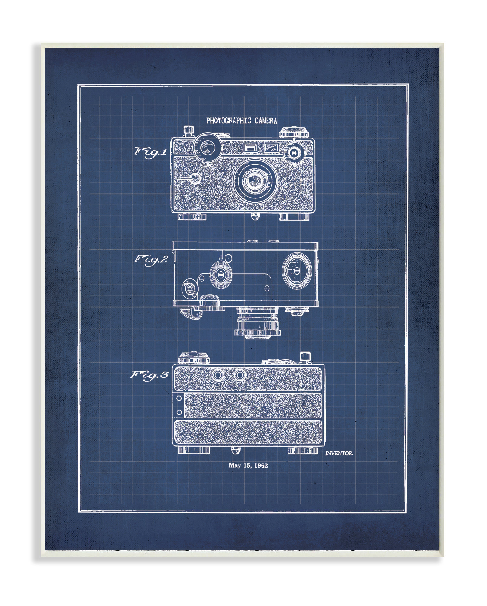 Stupell Industries Vintage Camera Blueprint by Jo Moulton - Graphic Art ...
