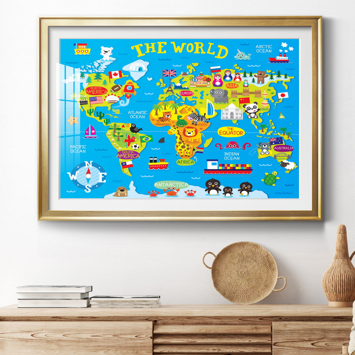 Zoomie Kids World Map - Picture Frame Graphic Art | Wayfair