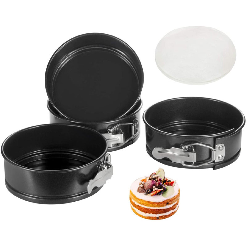 lameishuju 4-Inch Mini Springform Pan Set - 4 Piece Small Nonstick ...