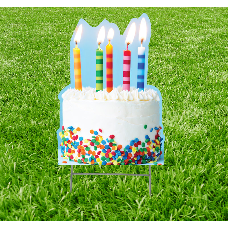 Trinx Birthday Cake Yard Garden Stake | Wayfair