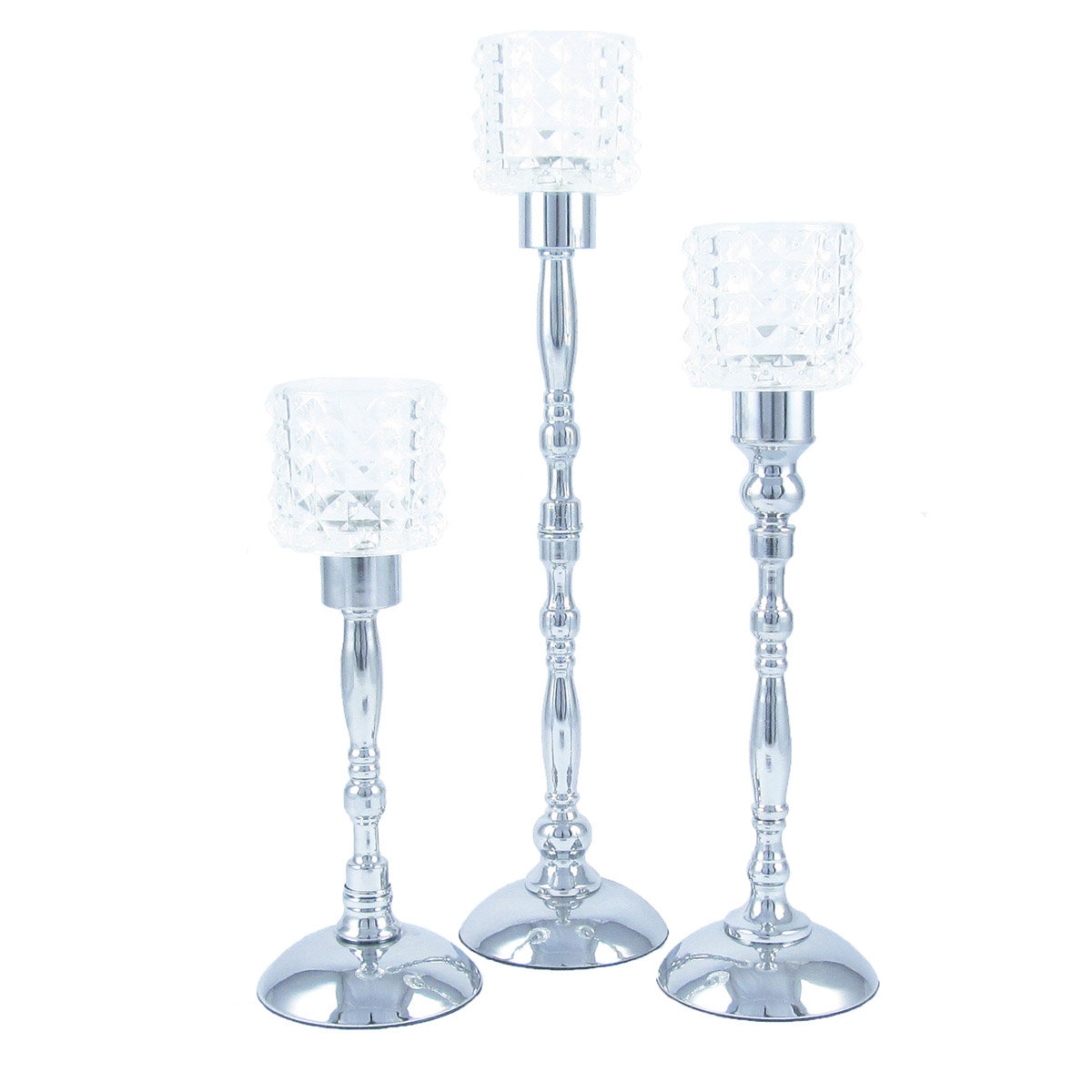 House of Hampton® 3 Piece Metal Candlestick Set | Wayfair